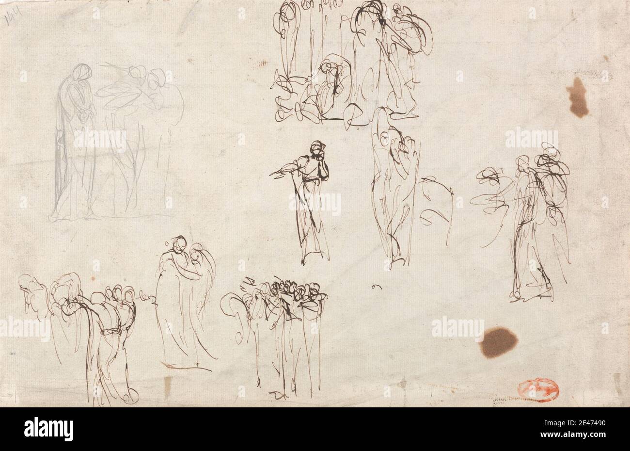 George Romney, 1734–1802, British, Sketches for "The Accusation of ...