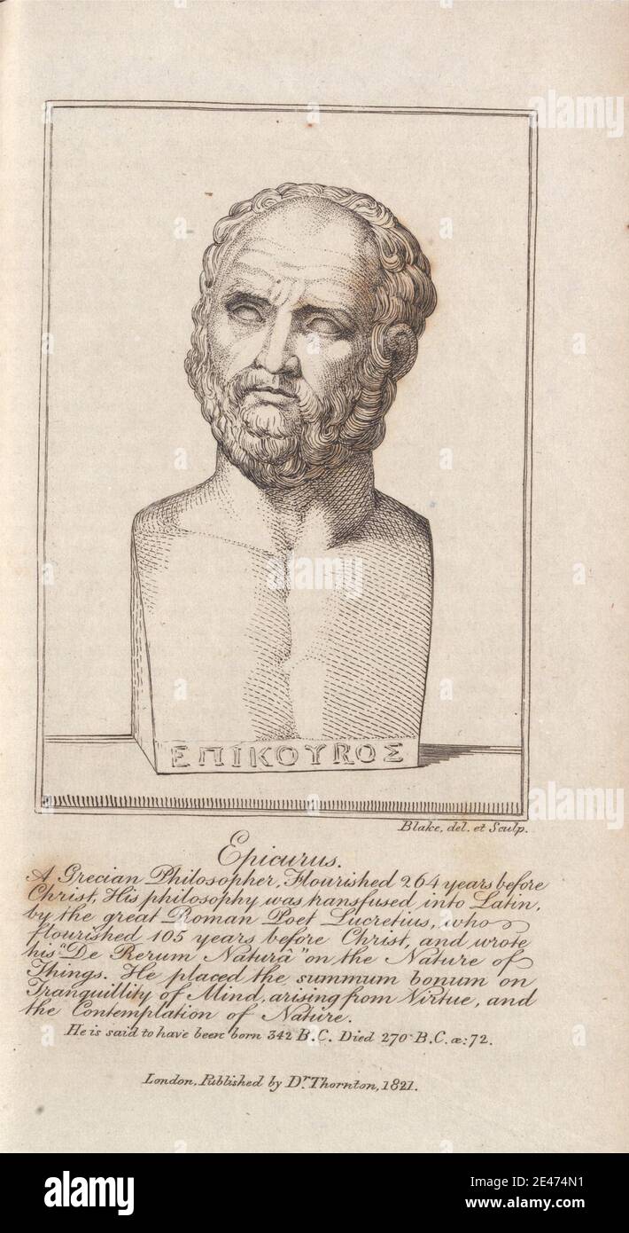 William Blake, 1757–1827, British, Epicurus, 1821. Etching and line ...