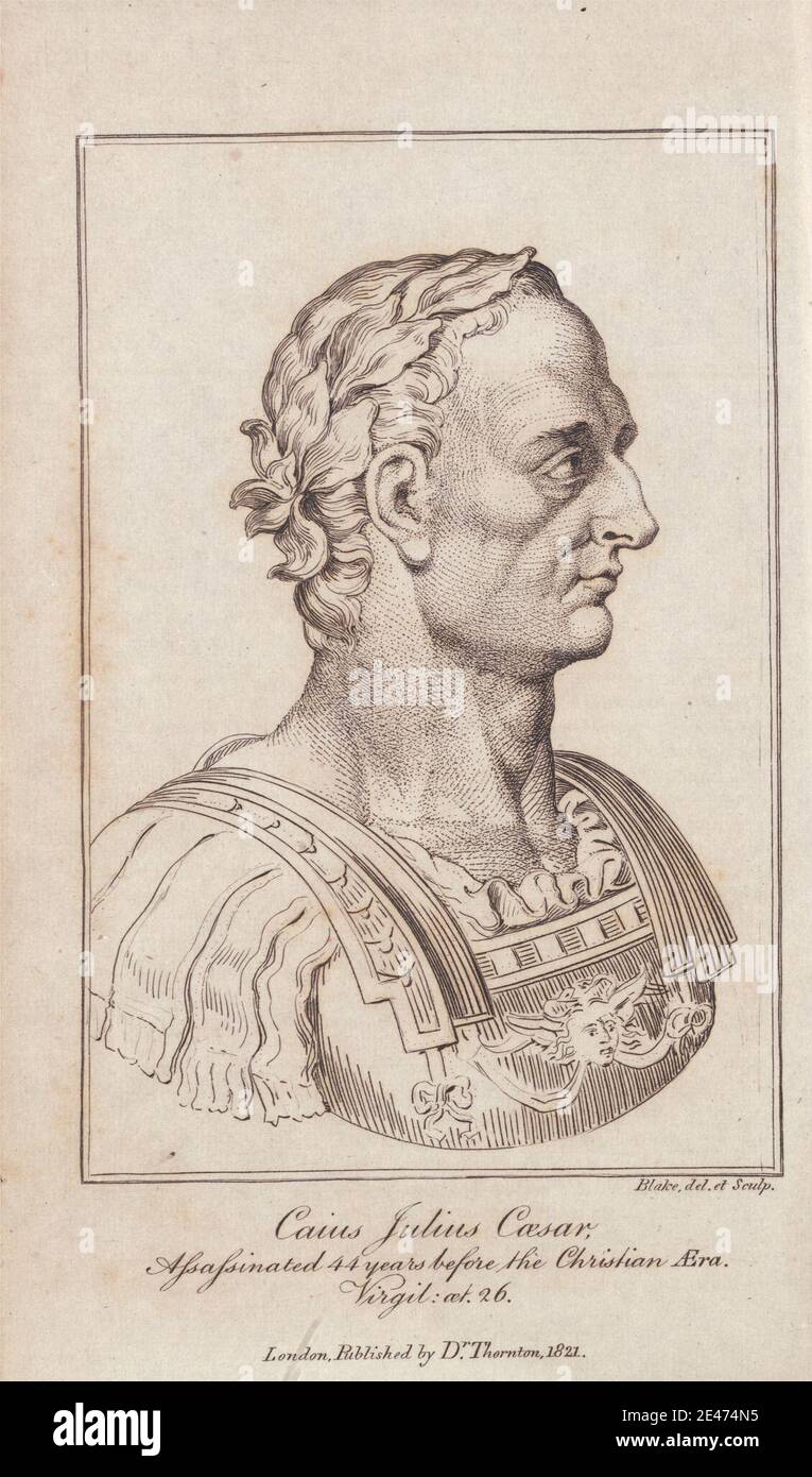William Blake, 1757–1827, British, Caius Julius Cæsar, 1821. Etching ...