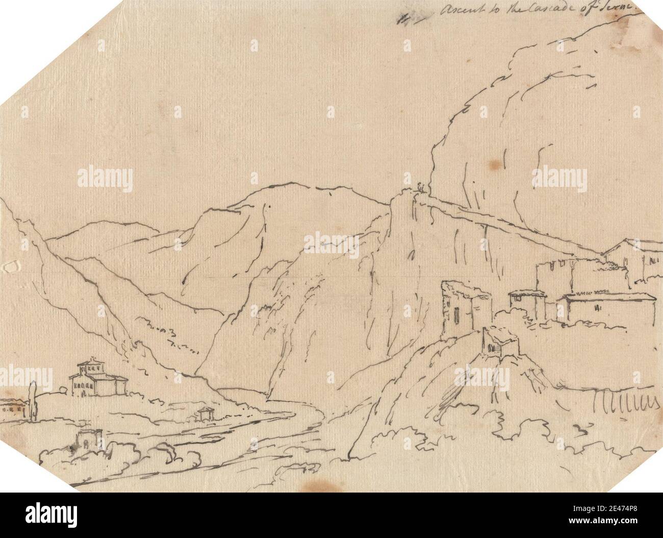 John Robert Cozens, 1752–1797, British, Ascent to the Cascade of Terni ...