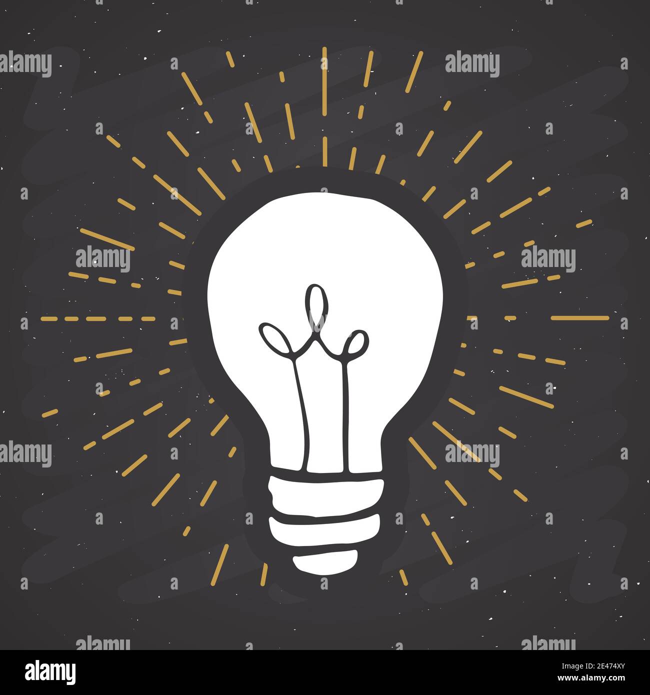 Light bulb symbol vintage label, grunge textured retro badge ...
