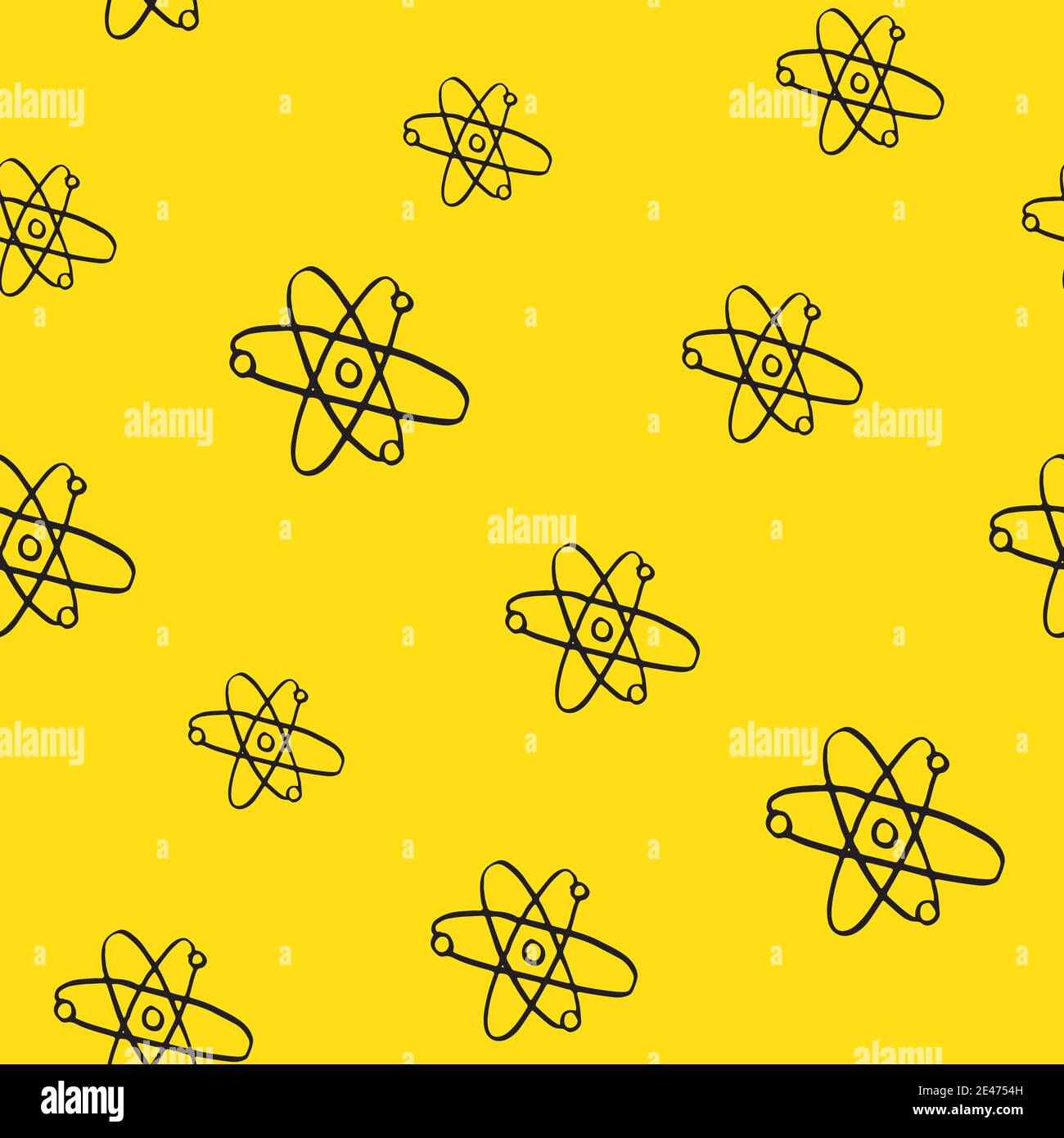Atom symbol Seamless Pattern hand drawn. Vector Illustration Stock ...