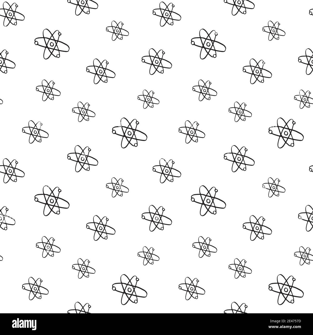 Atom symbol Seamless Pattern hand drawn. Vector Illustration Stock ...
