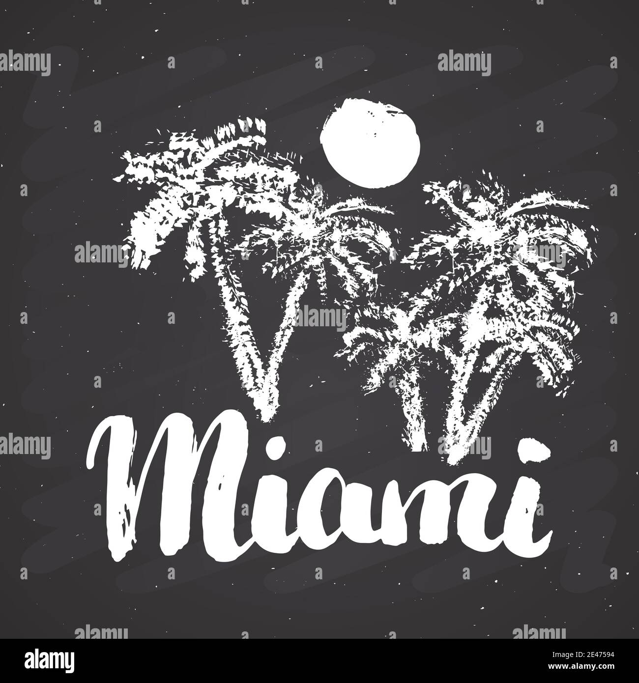 Miami Calligraphy lettering handwritten sign, Hand drawn grunge ...