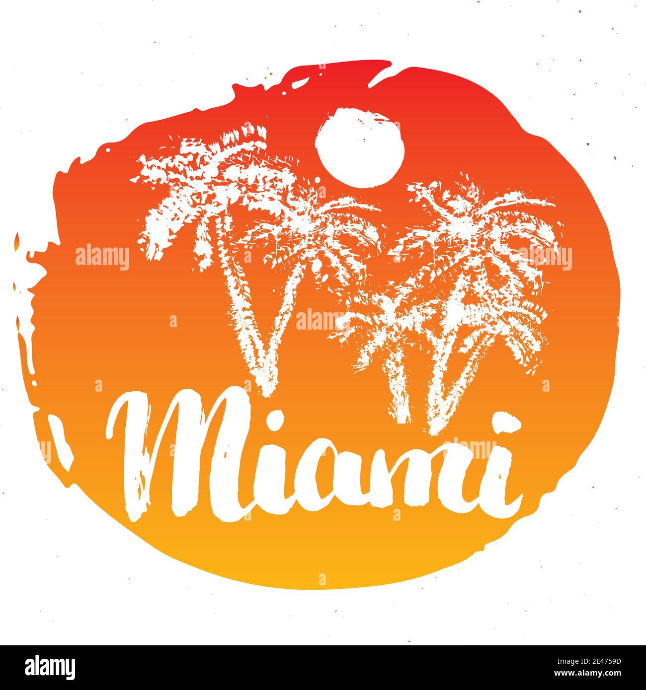 Miami Calligraphy lettering handwritten sign, Hand drawn grunge ...