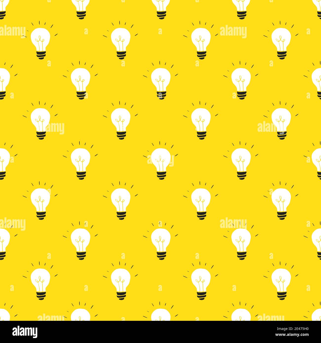 Light bulb Seamless Pattern hand drawn. Vector Illustration Stock ...
