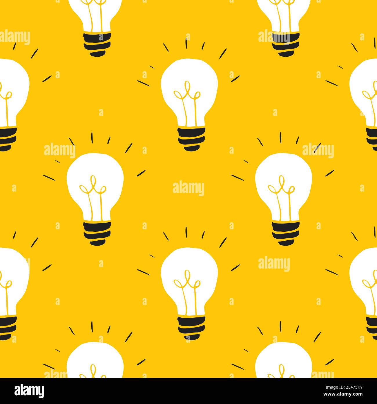 Light bulb Seamless Pattern hand drawn. Vector Illustration Stock ...