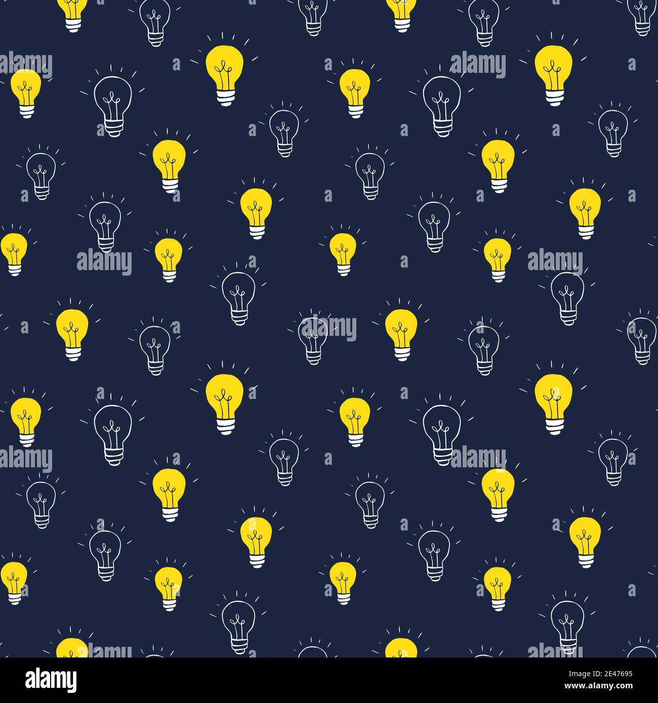 Light bulb Seamless Pattern hand drawn. Vector Illustration Stock ...