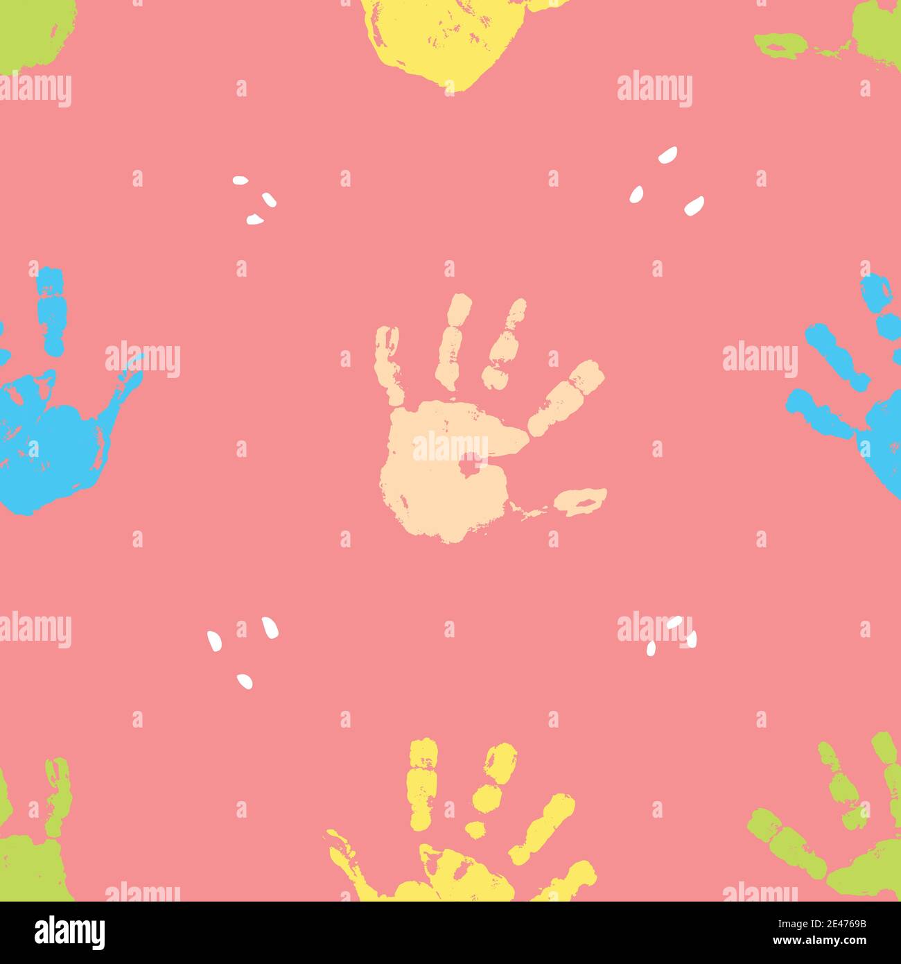 Hand stamp seamless pattern, paint stain background vector illustration ...