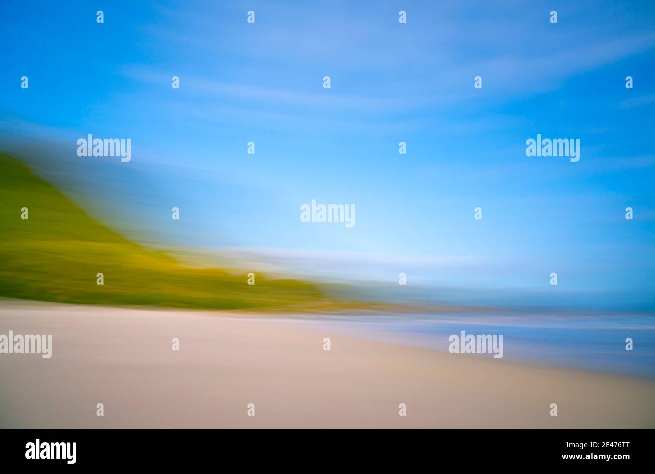 Beach motion blur effect abstract of landmark Mount Maunganui and beach ...