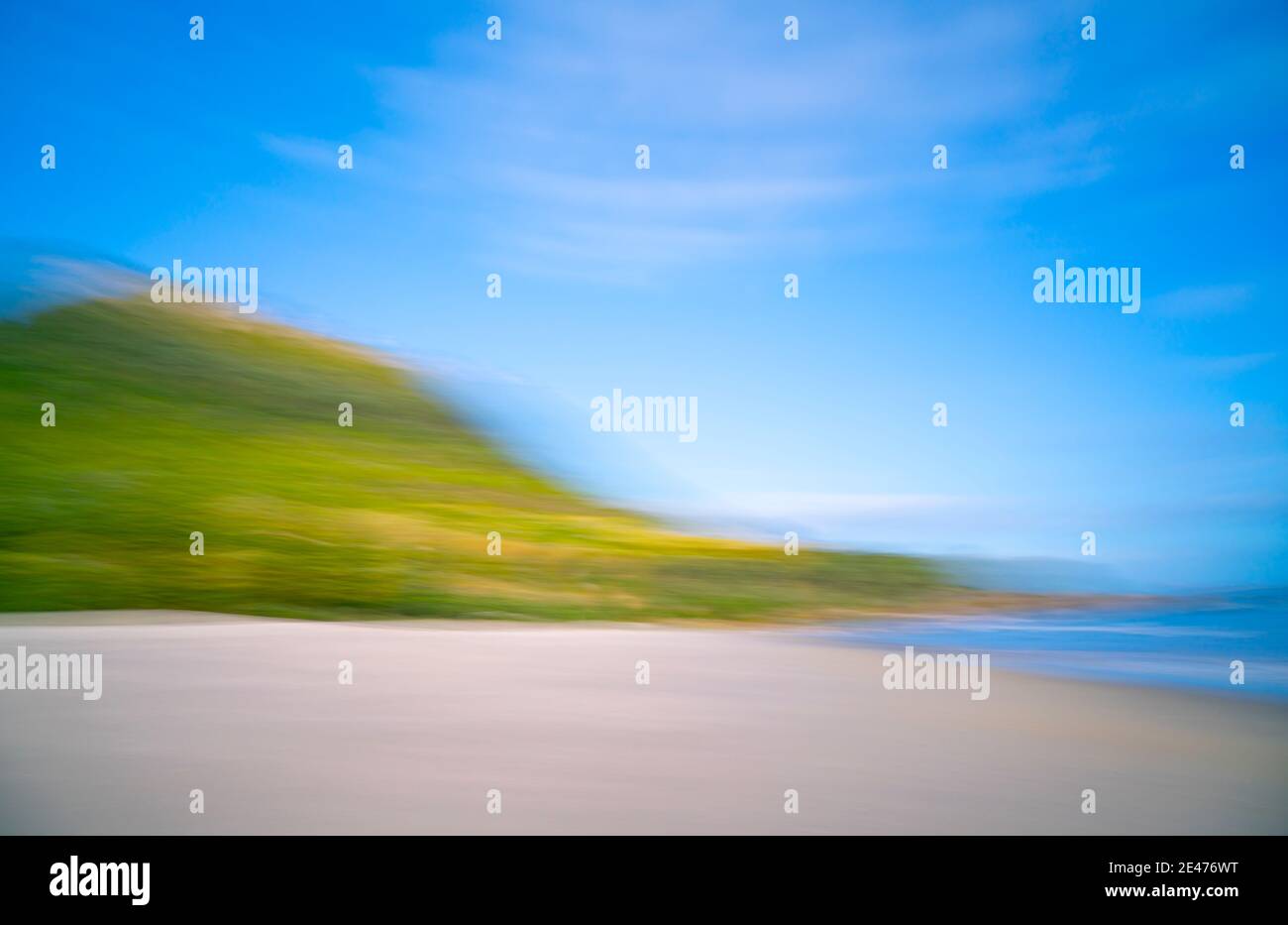 Beach motion blur effect abstract of landmark Mount Maunganui and beach ...