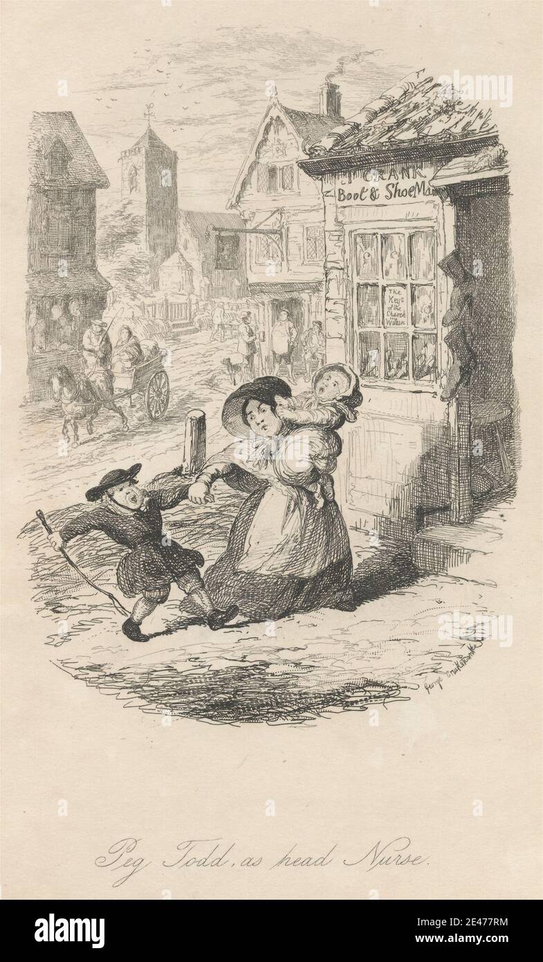 Print made by George Cruikshank, 1792–1878, British, Peg Todd, as Head ...