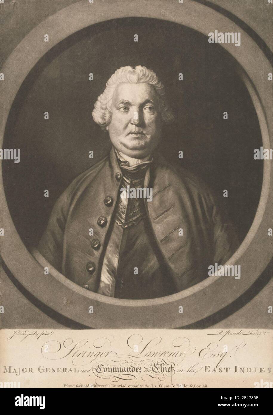 Richard Purcell, active 1746–1766, Irish, Stringer Lawrence Esqr. Major ...