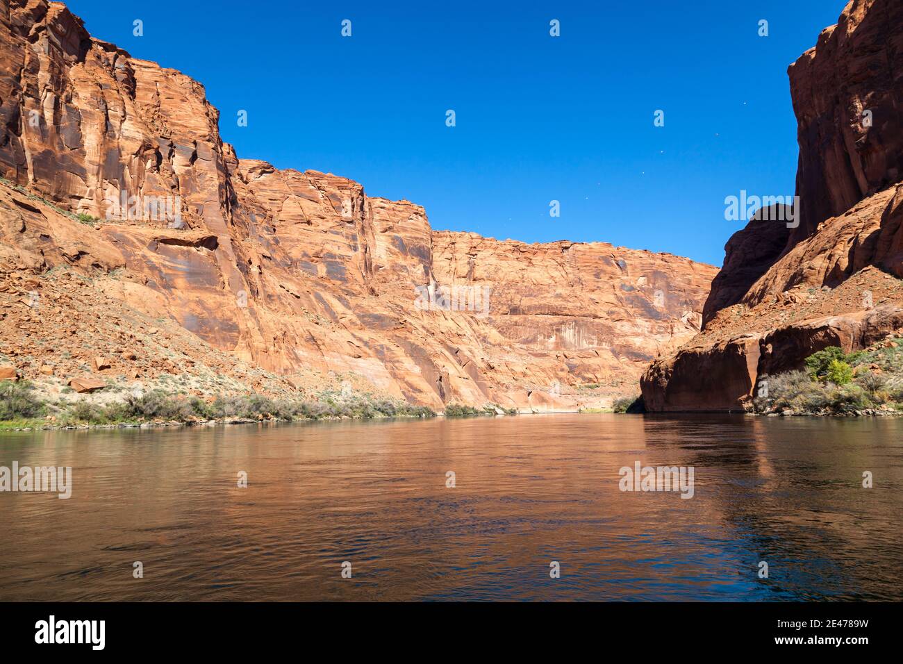 The inside of Glen Canyon as seen from the surface of the Colorado ...