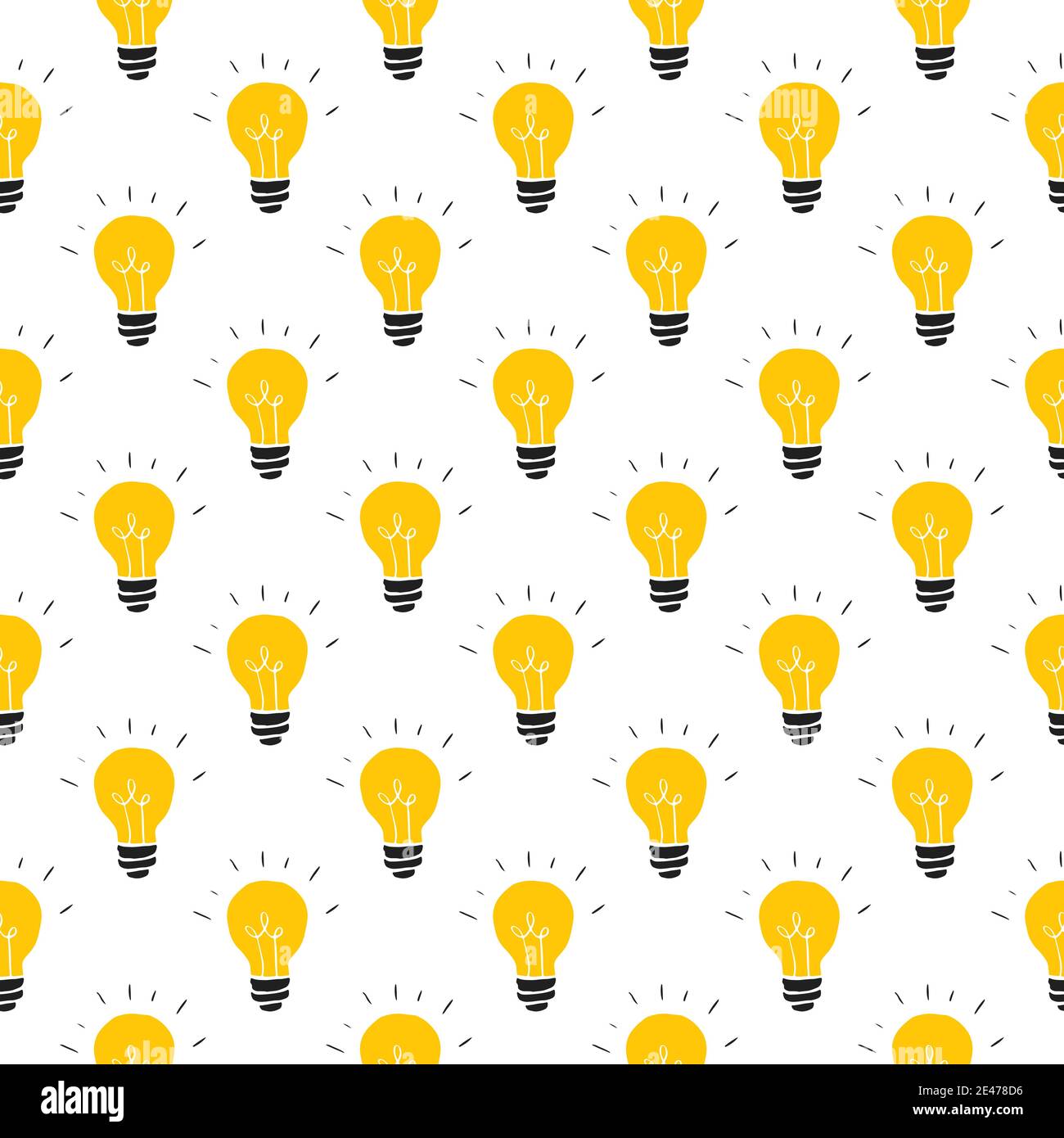 Light bulb Seamless Pattern hand drawn. Vector Illustration Stock ...
