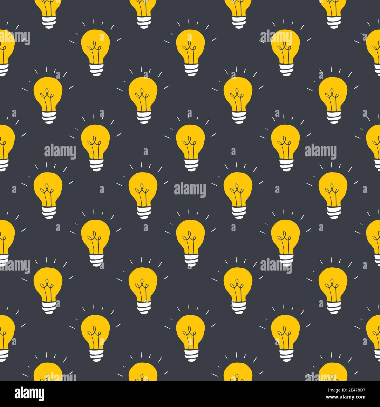 Light bulb Seamless Pattern hand drawn. Vector Illustration Stock ...