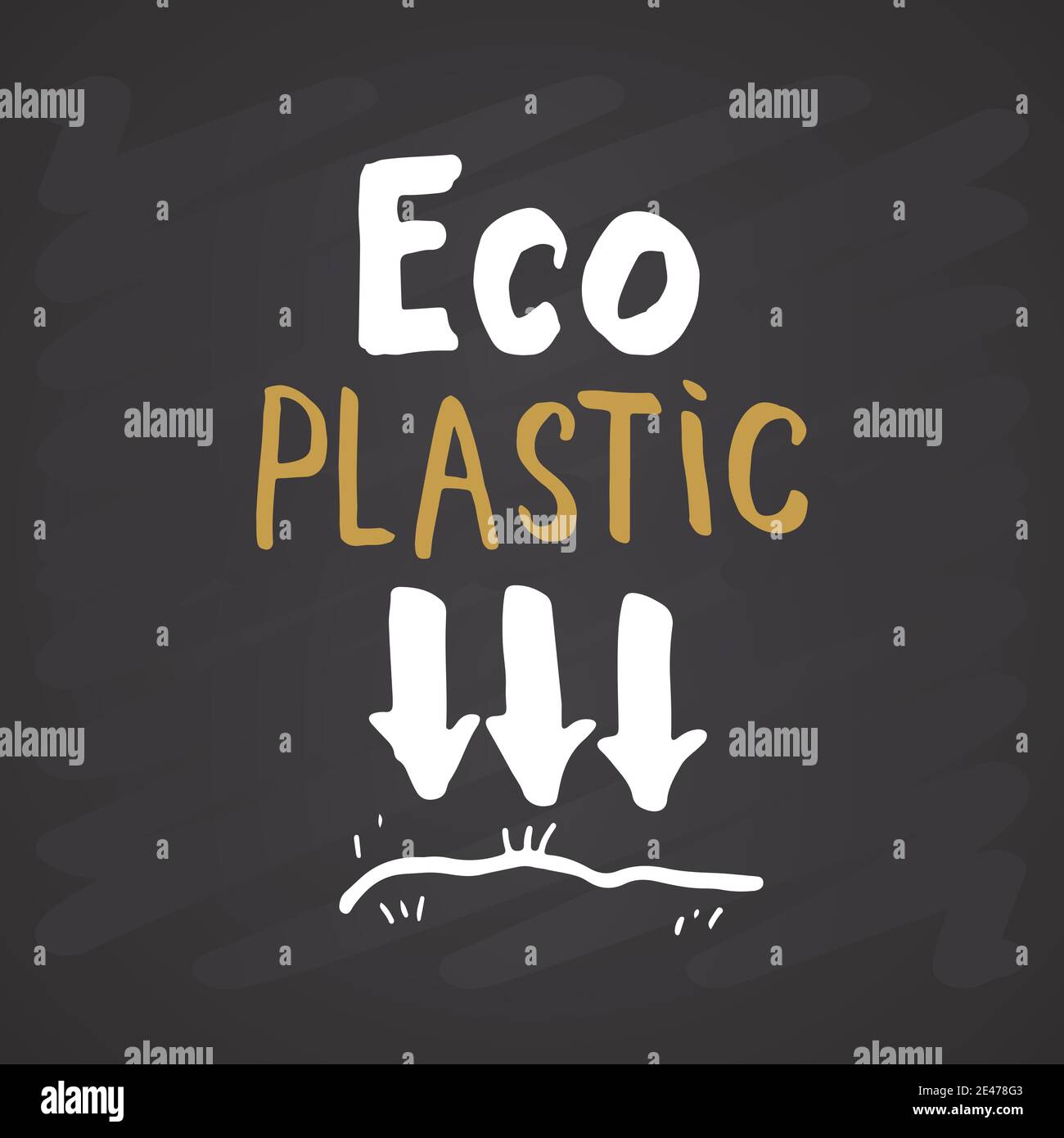 Eco Plastic Lettering label. Calligraphic Hand Drawn eco friendly ...