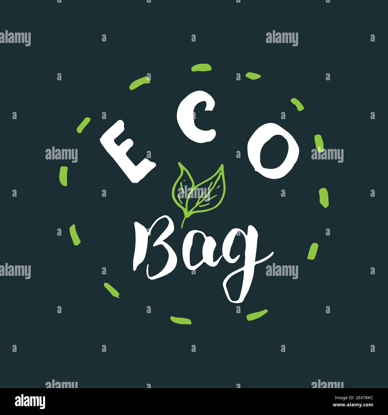 Eco bag Lettering label. Calligraphic Hand Drawn eco friendly sketch ...
