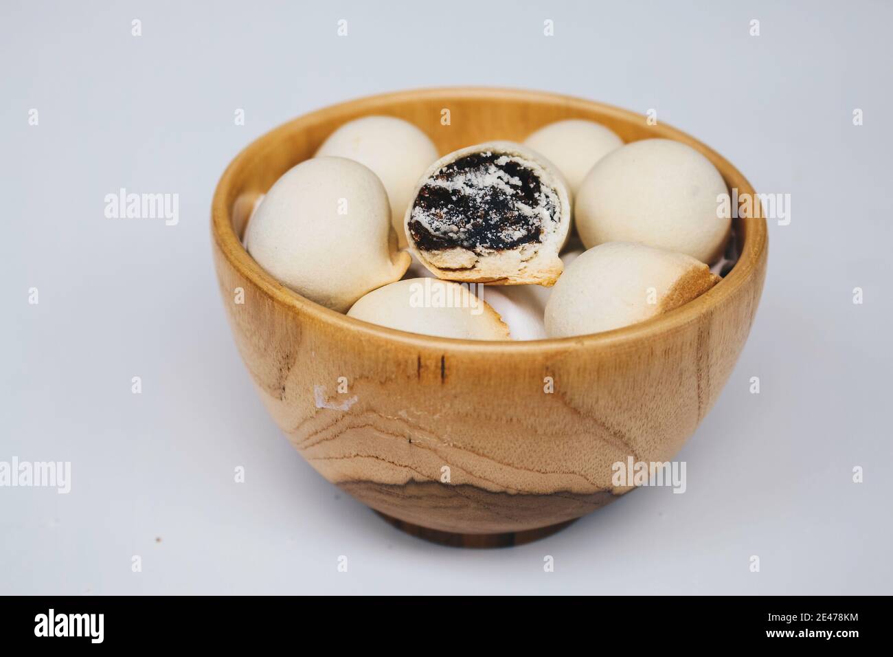 Mini Nopia or Mino. Indonesian cookies with brown sugar. Traditional ...