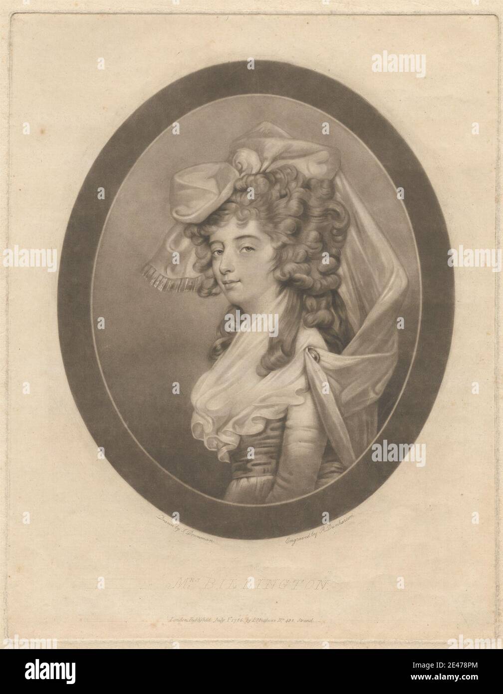 Print made by Robert Dunkarton, 1744–1811, British, Mrs. Billington ...