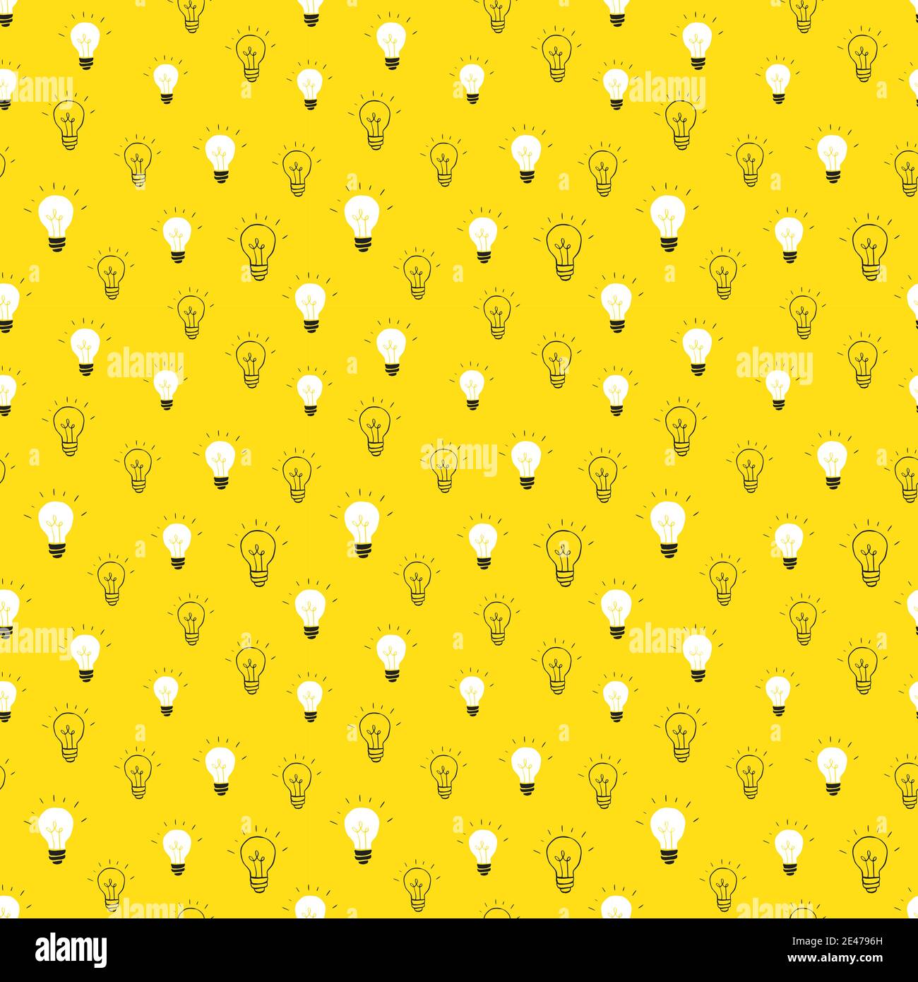 Light bulb Seamless Pattern hand drawn. Vector Illustration Stock ...