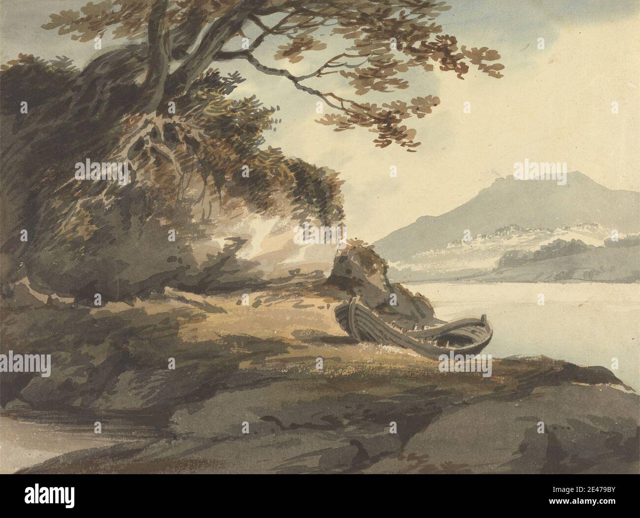 Joseph Barber, 1757–1811, British, Boat by a Lake, undated. Watercolor ...