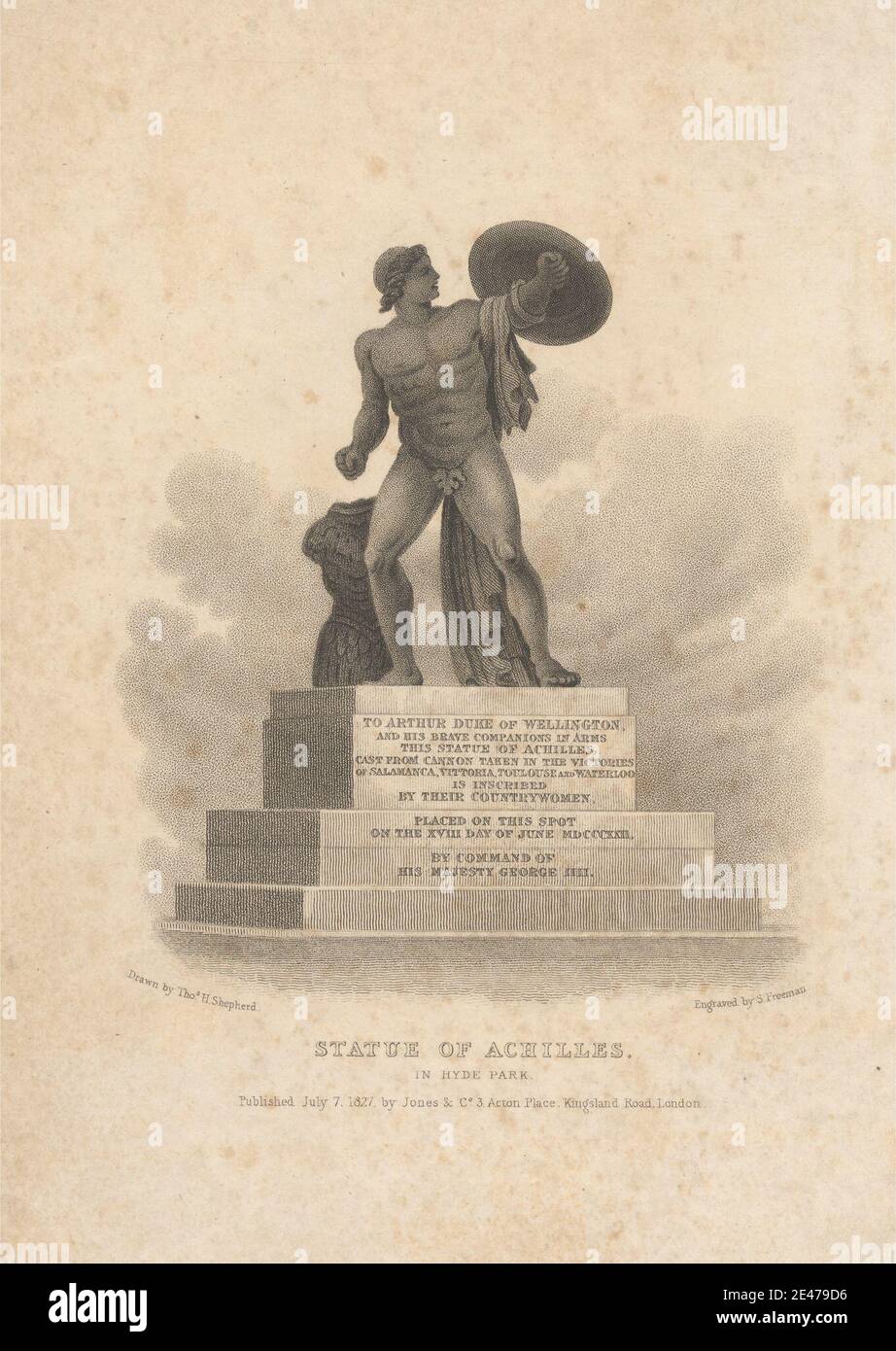 Print made by Samuel Freeman, 1773–1857, British, Statue of Achilles in ...