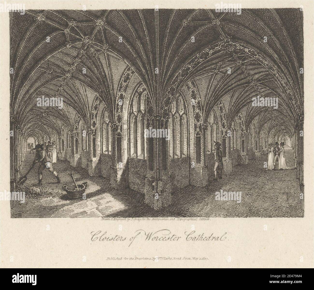 John Greig, active 1800–1853, British, Cloisters of Worcester Cathedral ...