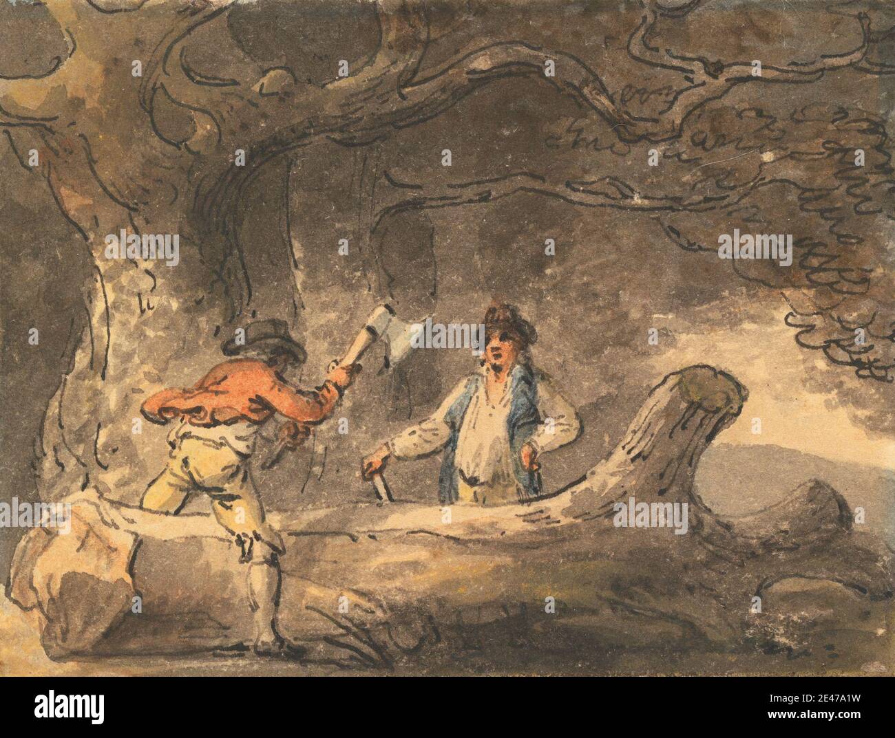 Julius Caesar Ibbetson, 1759–1817, British, Squared, undated ...