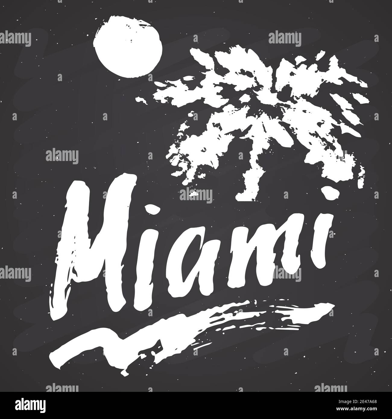 Miami Calligraphy lettering handwritten sign, Hand drawn grunge ...