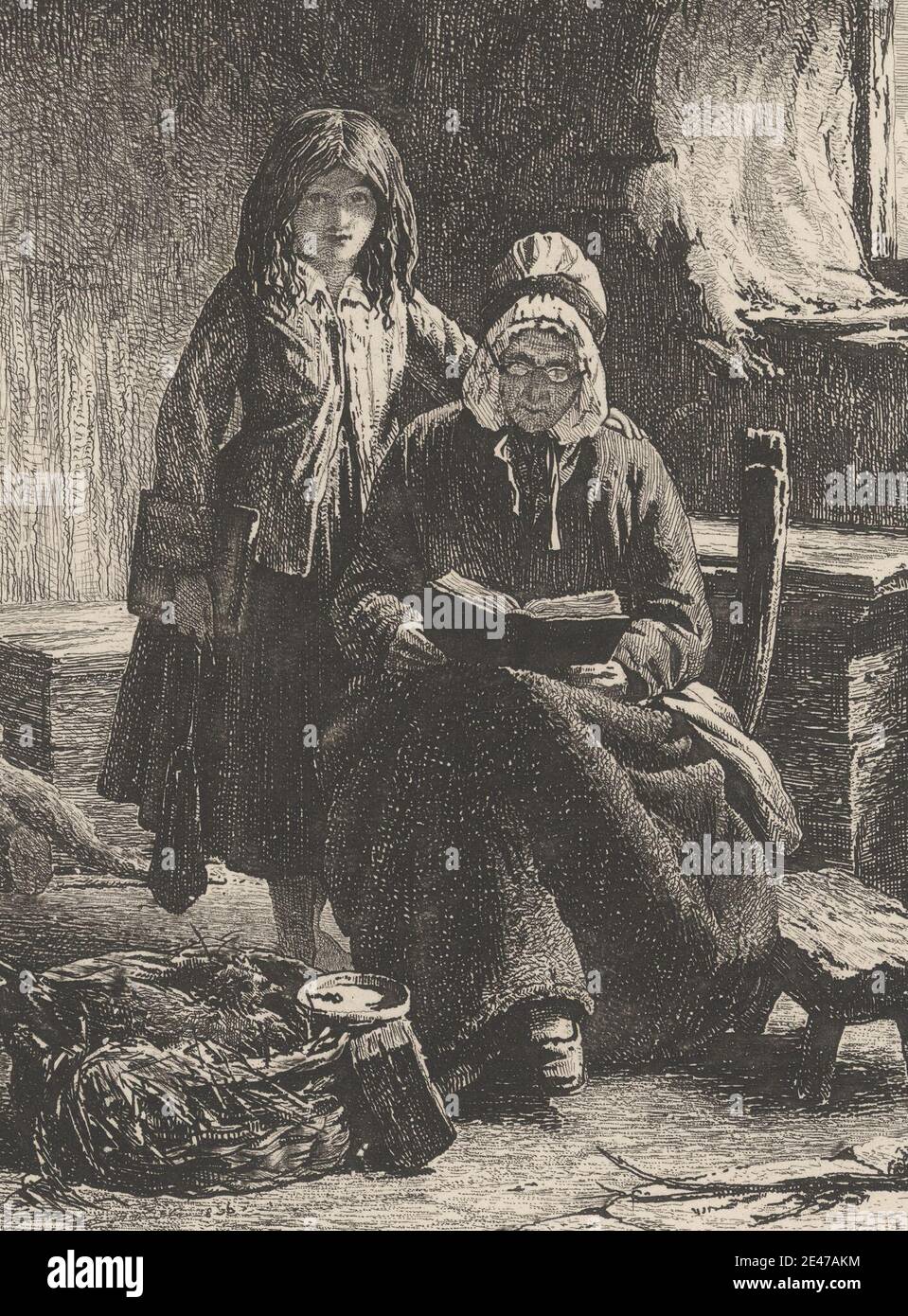 John Calcott Horsley, 1817–1903, British, Interior with Woman Reading ...