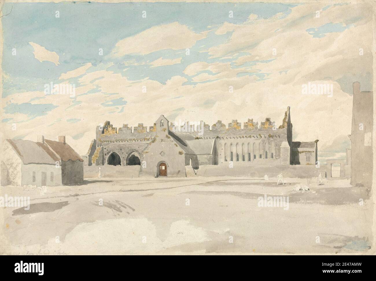 Cornelius Varley, 1781–1873, British, Ardfert Cathedral, Kerry, Ireland ...