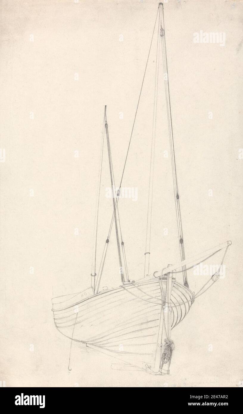 Cornelius Varley, 1781–1873, British, Front View of a Vessel with Masts ...