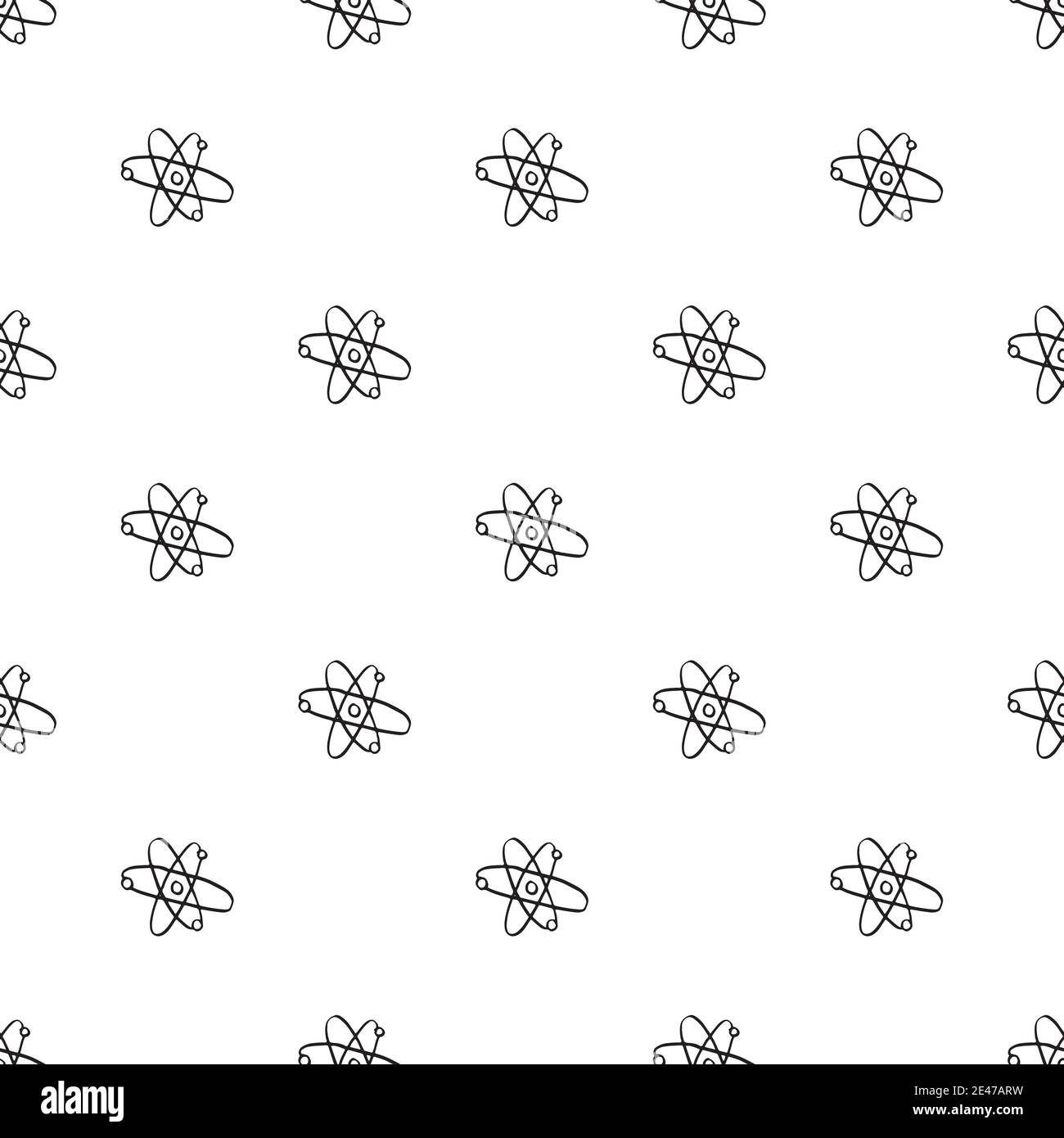 Atom symbol Seamless Pattern hand drawn. Vector Illustration Stock ...