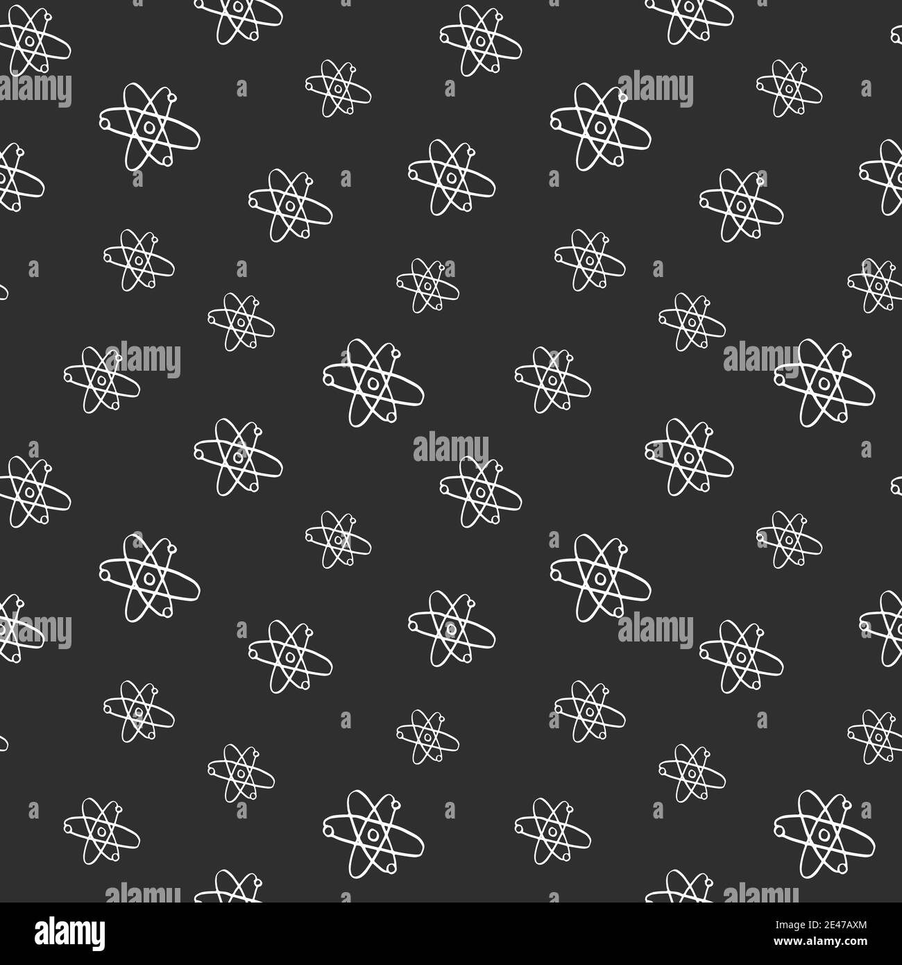 Atom symbol Seamless Pattern hand drawn. Vector Illustration Stock ...