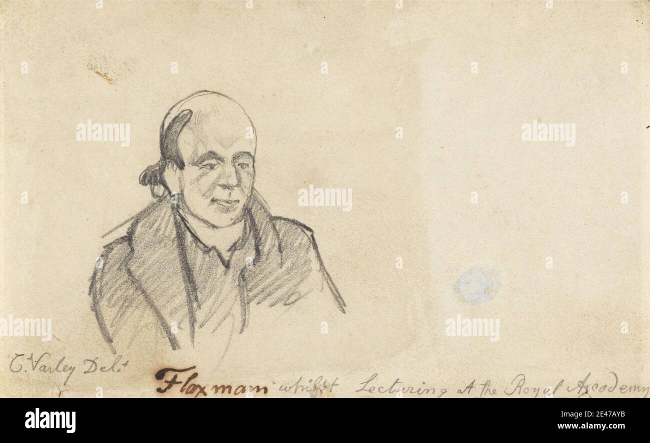 Cornelius Varley, 1781–1873, British, John Flaxman whilst Lecturing at ...