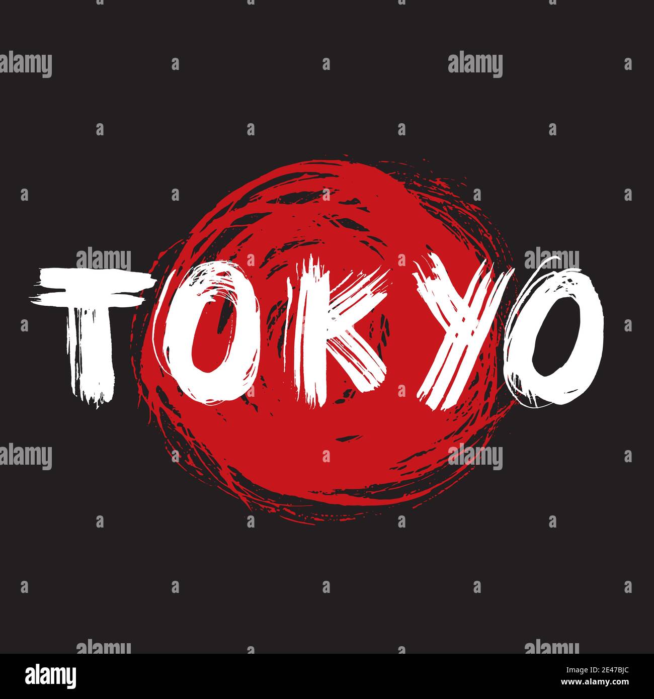 Tokyo brush calligraphy lettering handwritten sign, Hand drawn grunge ...