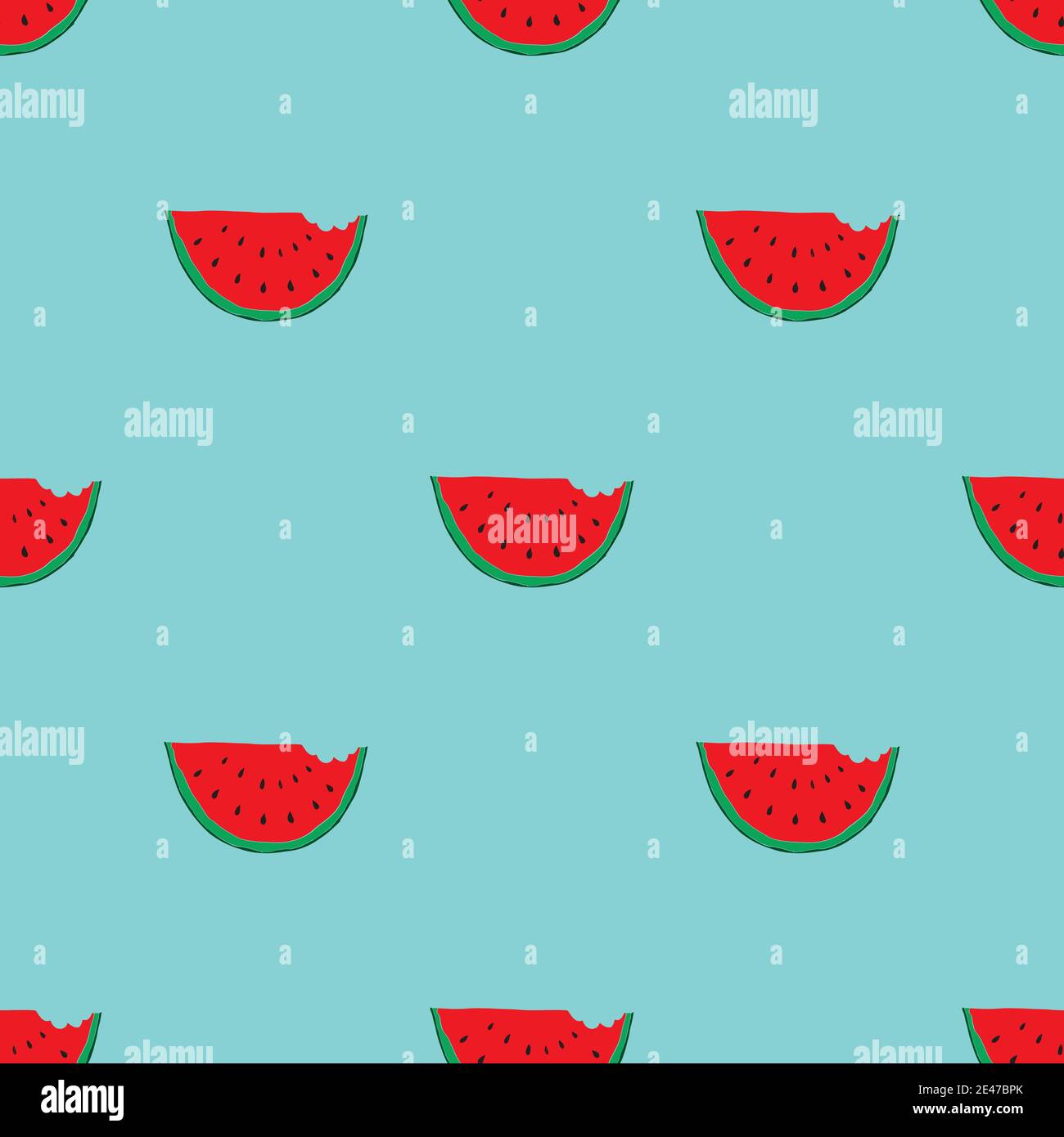 Watermelon Seamless Pattern hand drawn. Vector Illustration Stock ...