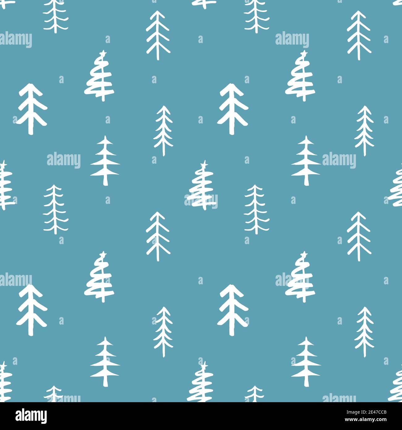 Pine tree seamless pattern. New Year and Christmas background, vector ...