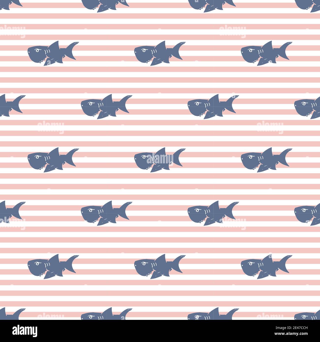 Shark seamless pattern, Hand drawn sketched doodle shark, vector ...