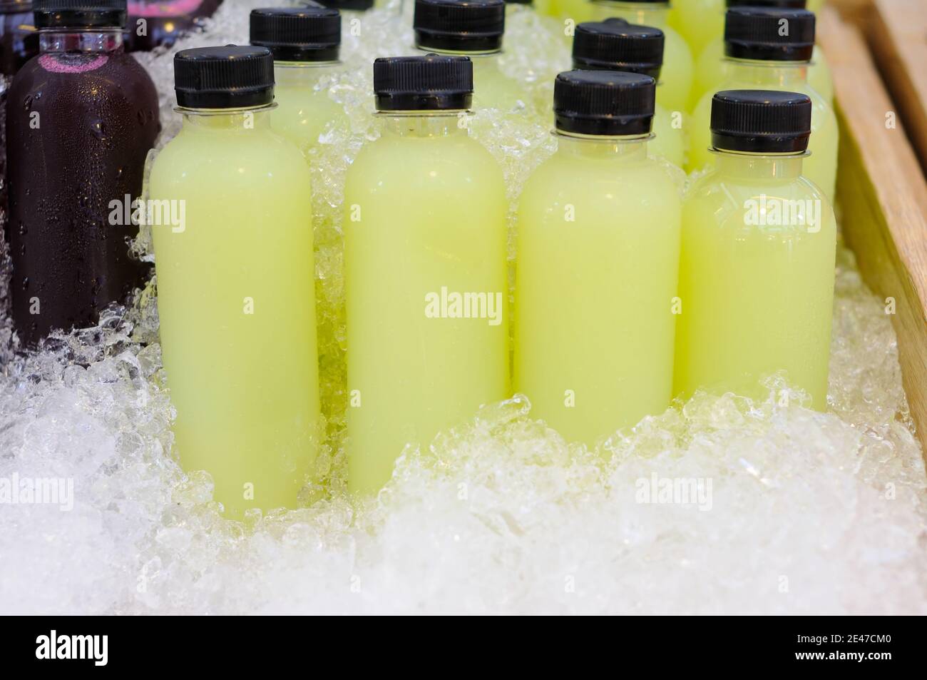Cold Guava Juice in Bottles Stock Photo - Alamy