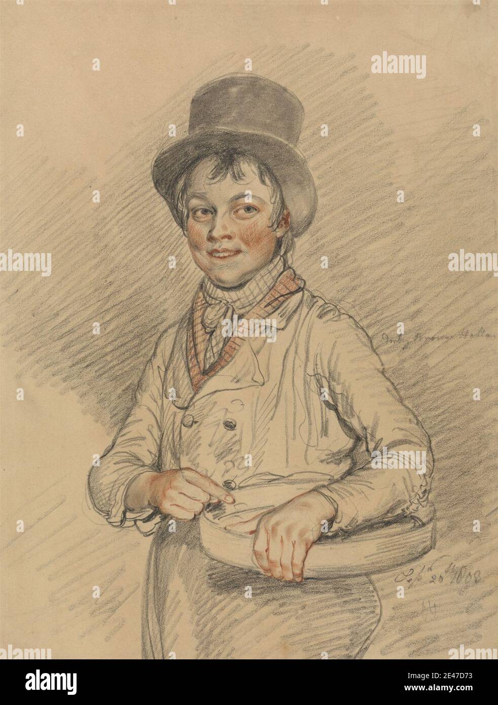 Samuel De Wilde, 1748–1832, British, A Boy with a Basket, 1808. Black ...