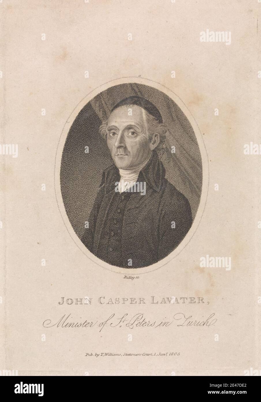 after William Ridley, 1764–1838, British, John Casper Lavater, Minister ...