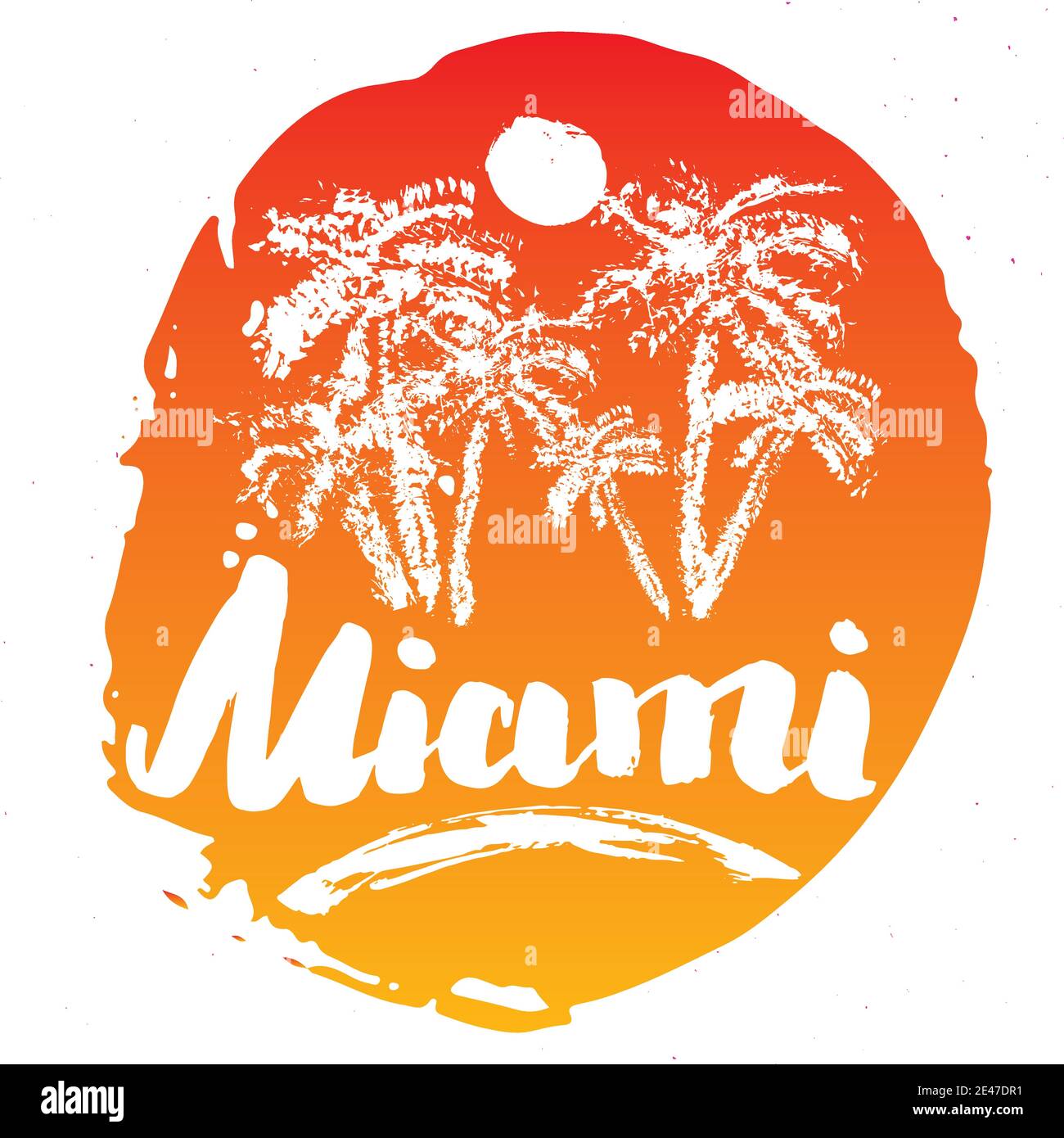 Miami Calligraphy lettering handwritten sign, Hand drawn grunge ...