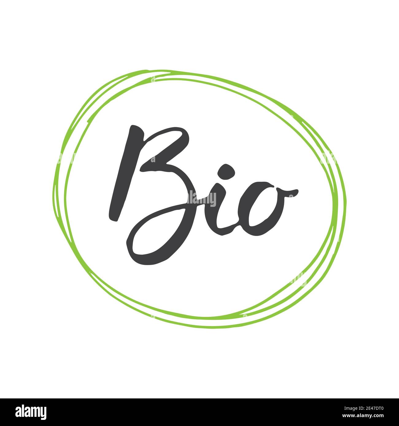 Bio Lettering label. Calligraphic Hand Drawn eco friendly sketch doodle ...