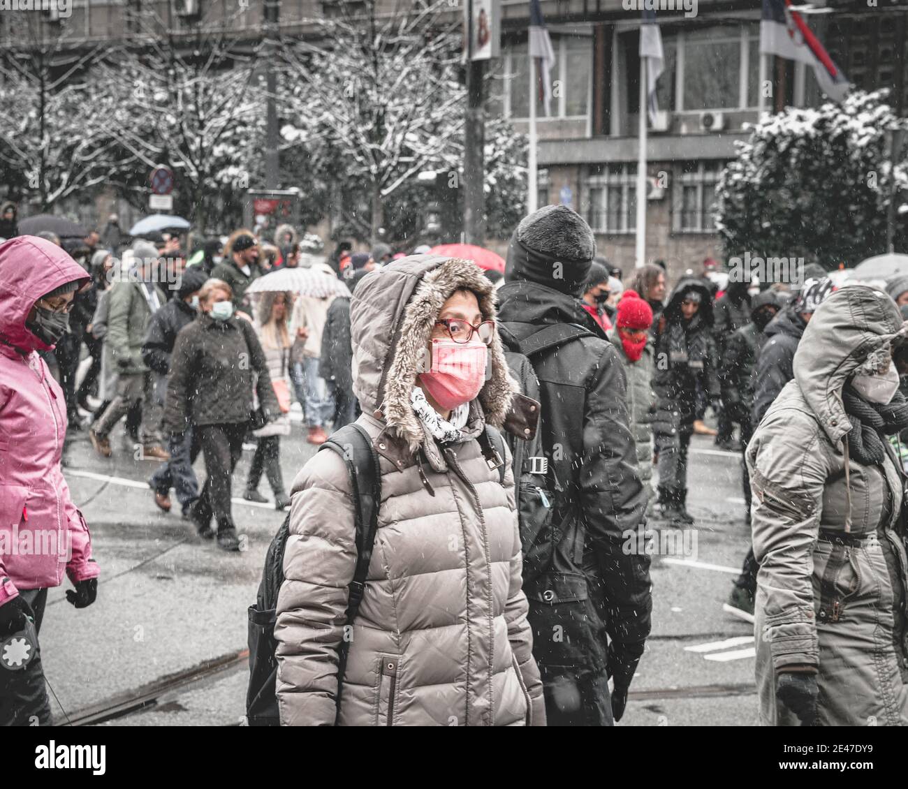 Belgrade protests against pollution hi-res stock photography and images ...