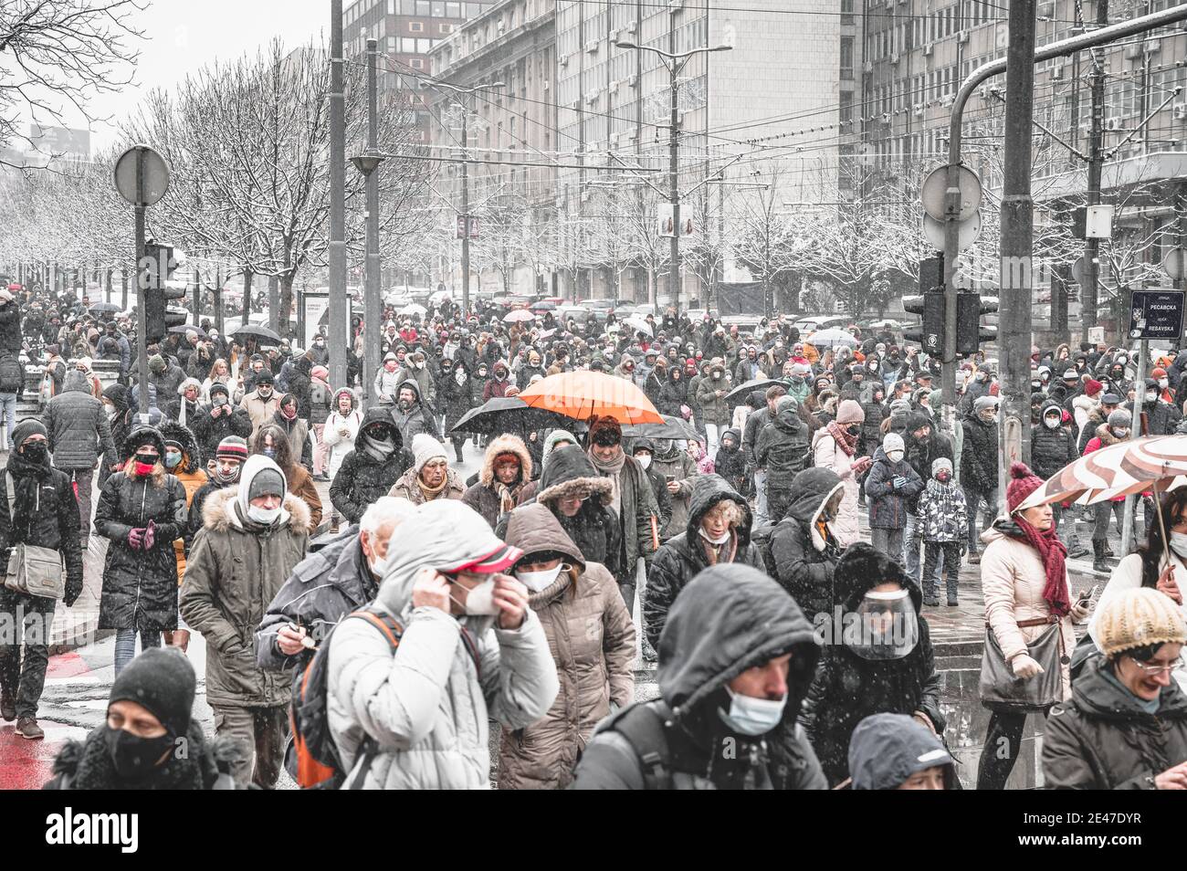 Belgrade protests against pollution hi-res stock photography and images ...