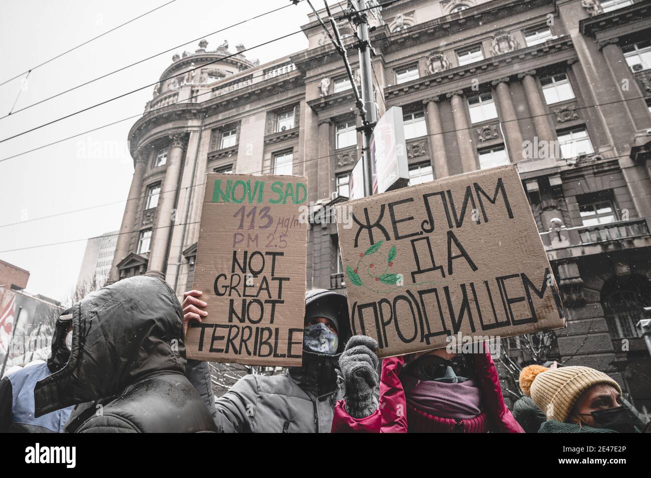 Belgrade protests against pollution hi-res stock photography and images ...