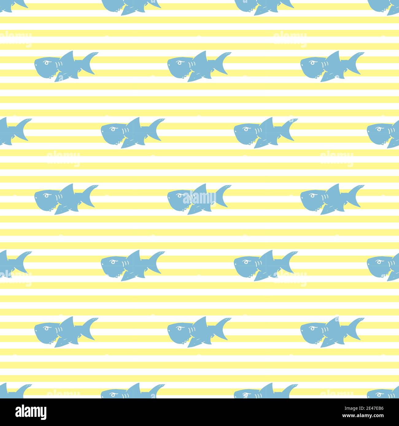 Shark seamless pattern, Hand drawn sketched doodle shark, vector ...