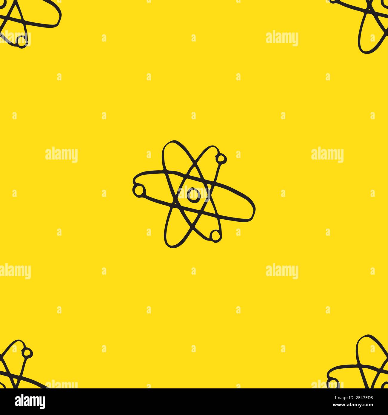 Atom symbol Seamless Pattern hand drawn. Vector Illustration Stock ...